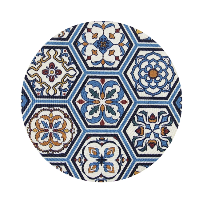 Kit 04 Lugares Americano Redondo Design Azulejo Jolitex